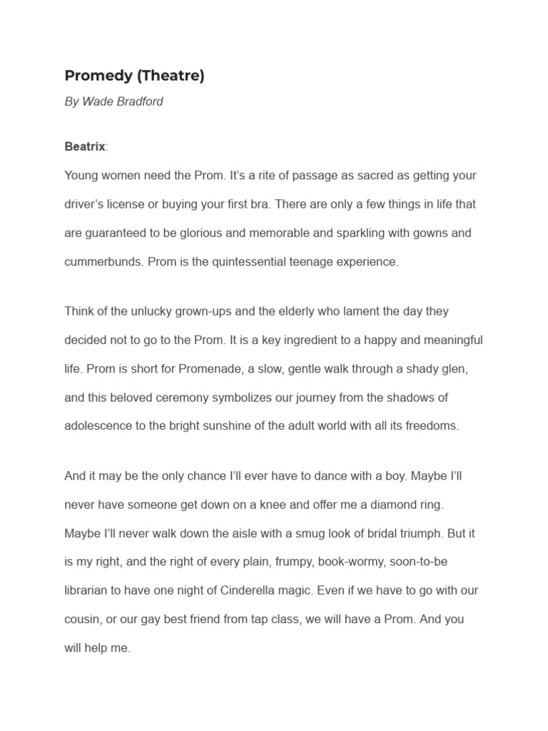 Ella Moore Monologue - Promedy | PDF