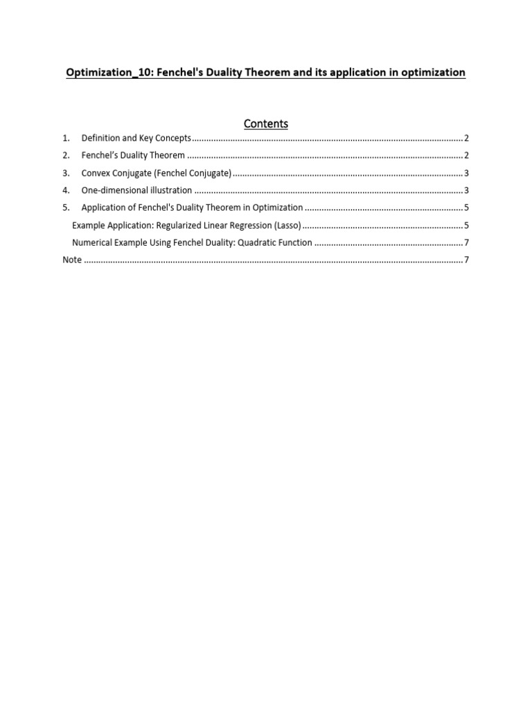 Scribe FenchelsDualityTheorem Optimization | PDF | Mathematical ...
