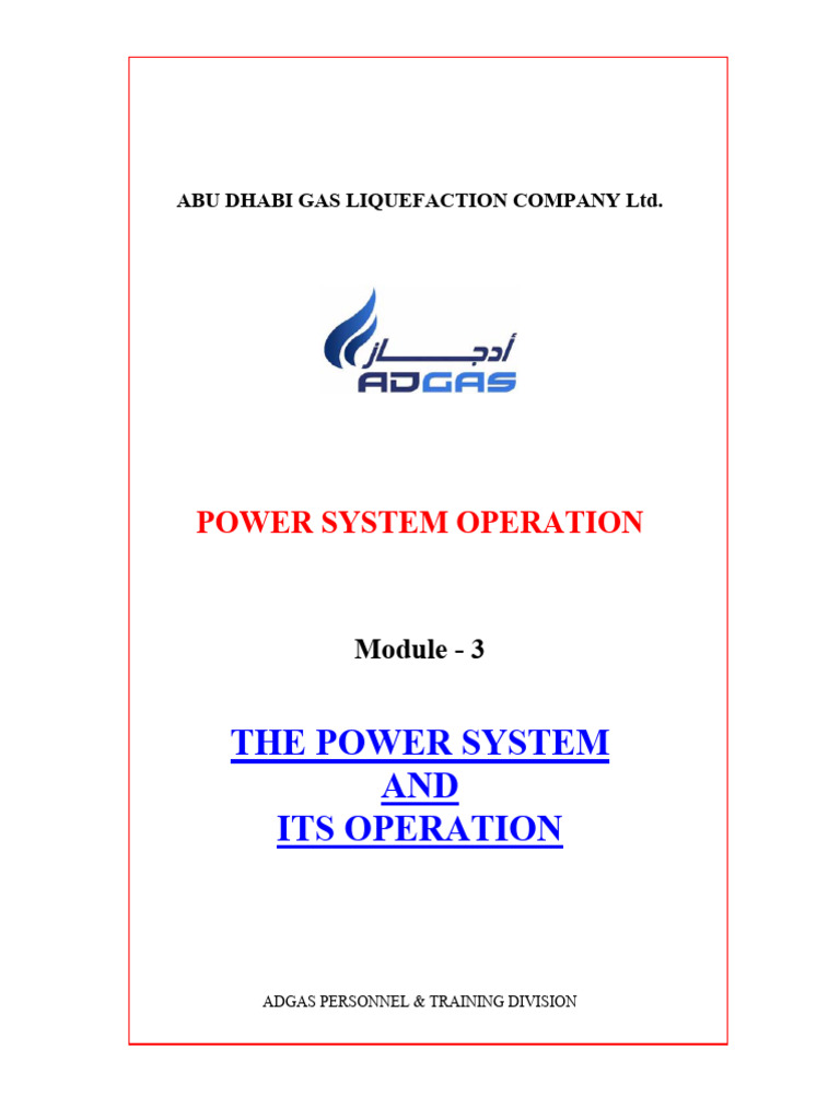 Power System Operation Guide | PDF | Electric Power System | Electric Generator