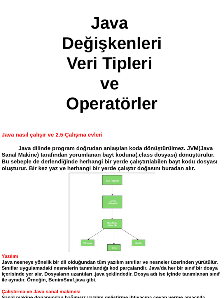 2 Hafta Java Degiskenler-Veri Tipleri Ve Operatorler - Java Ana ...
