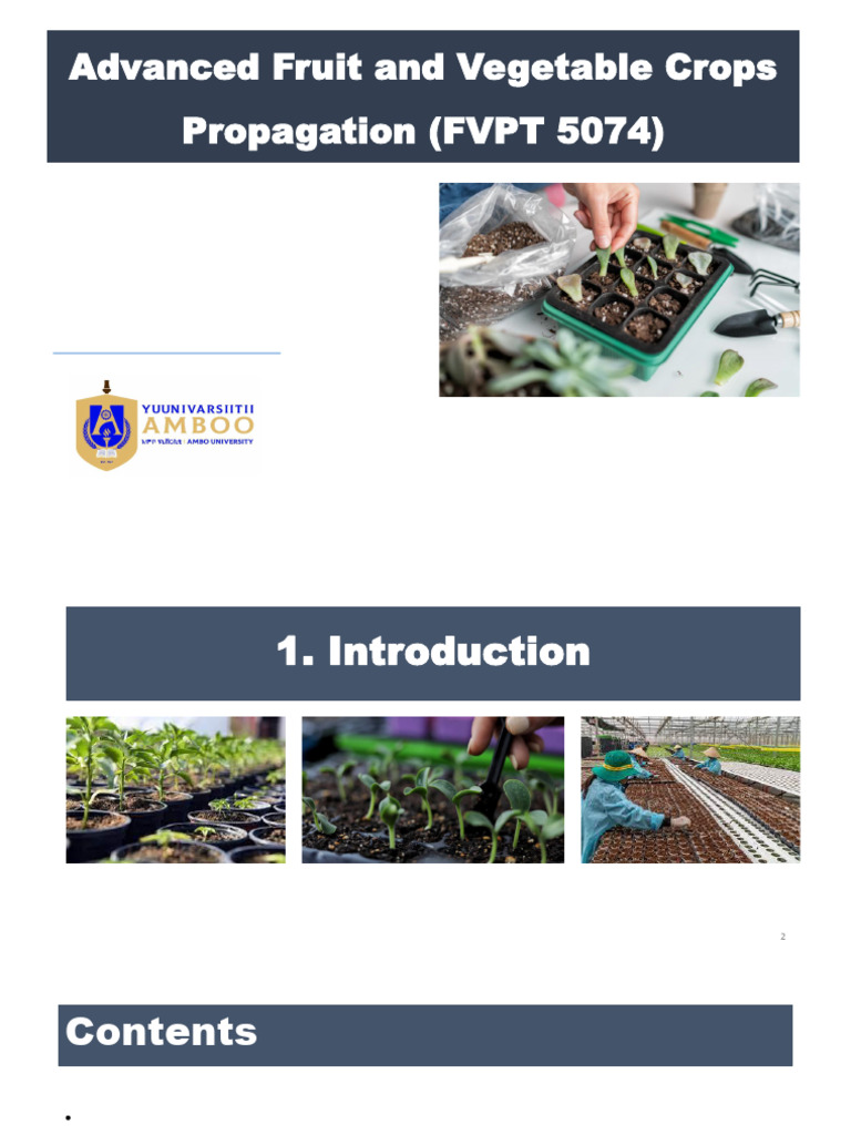 1 Introduction To Advanced Fruit and Vegetable Crops Propagation | PDF ...
