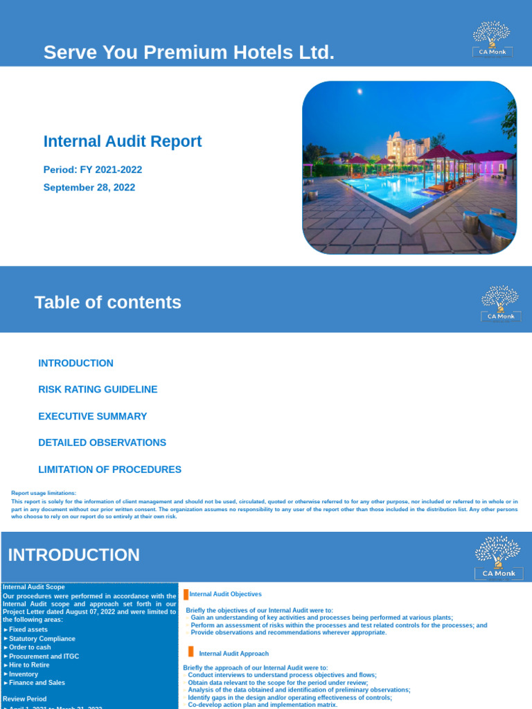 Draft IA Report Format | PDF | Internal Audit | Audit