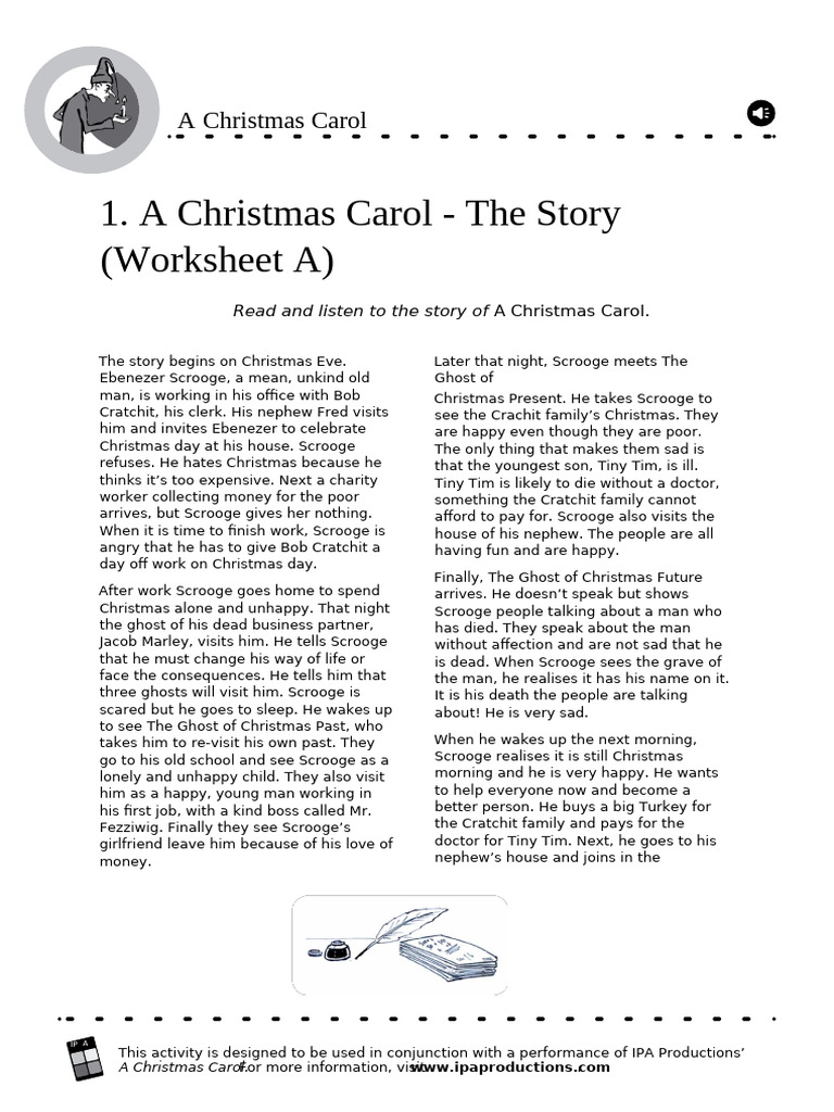 Christmas Carol Worksheet Students | PDF | Ebenezer Scrooge | Tiny Tim ...