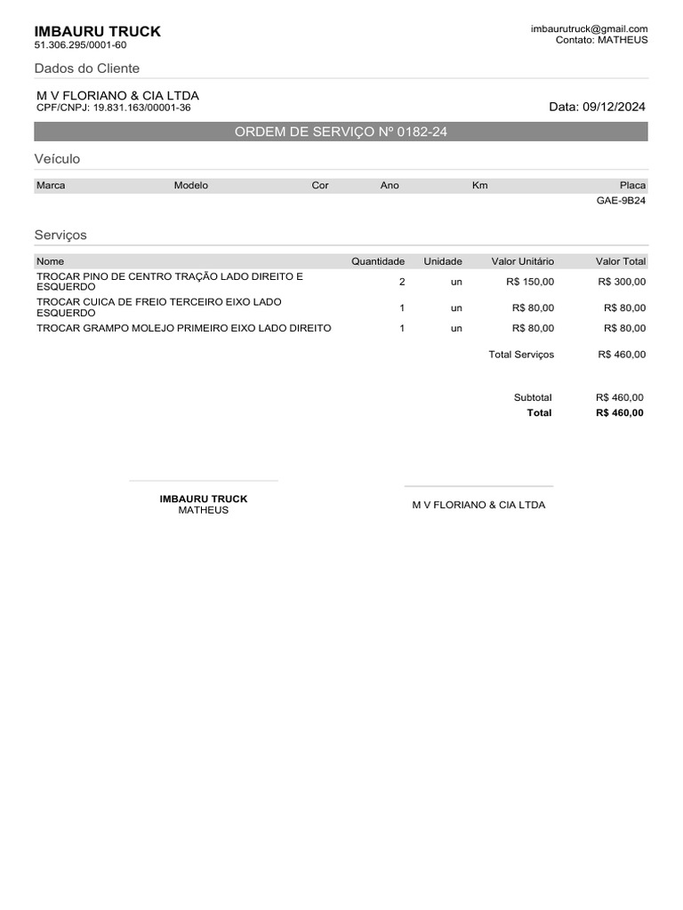 OrdemServico 0182 24 MV | PDF