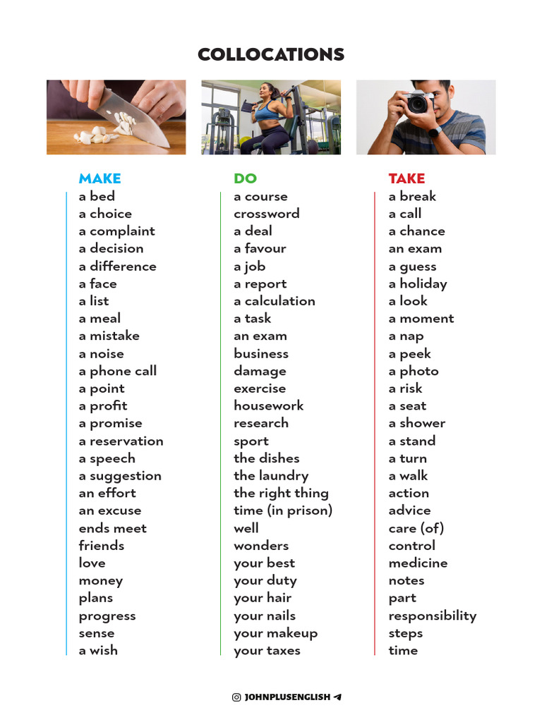 Collocations - make, do, take | PDF