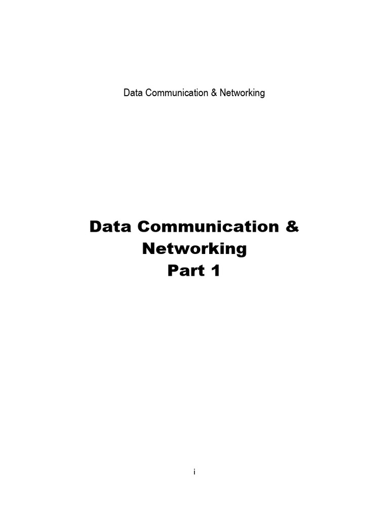 Data Communication and Networking Textbook - Part One | PDF | Network ...