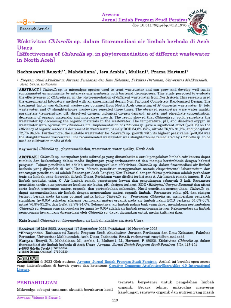 Efektivitas Chlorella | PDF