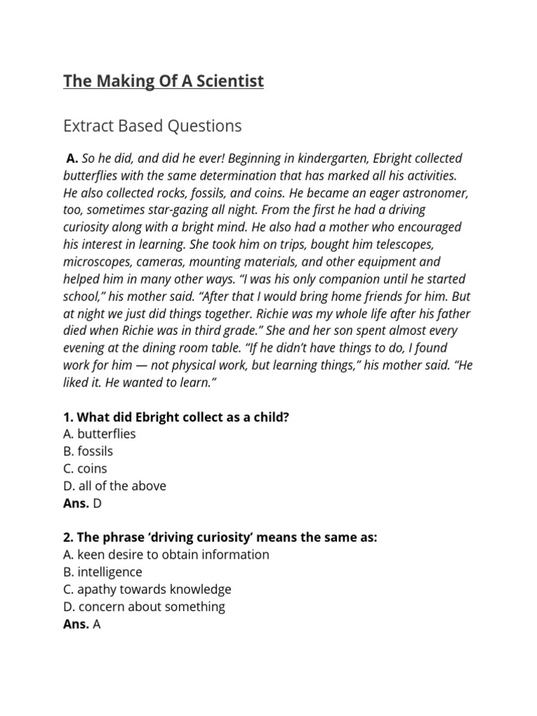 Ingredients for Becoming a Scientist | PDF | Science
