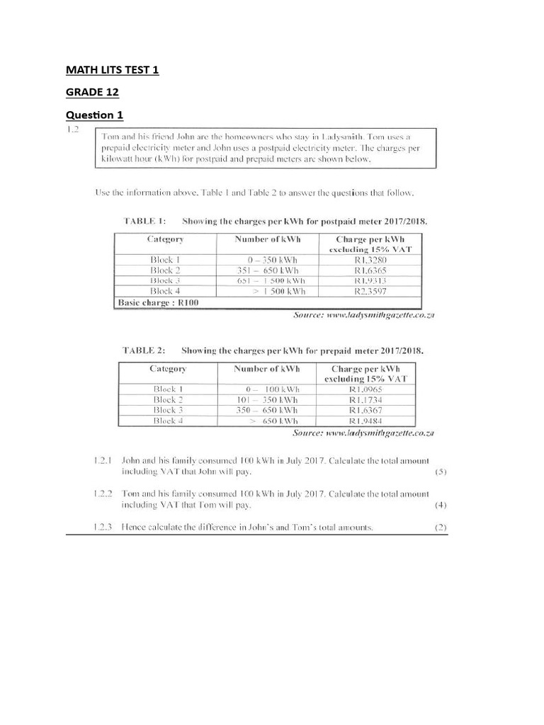 Math Test 2 | PDF