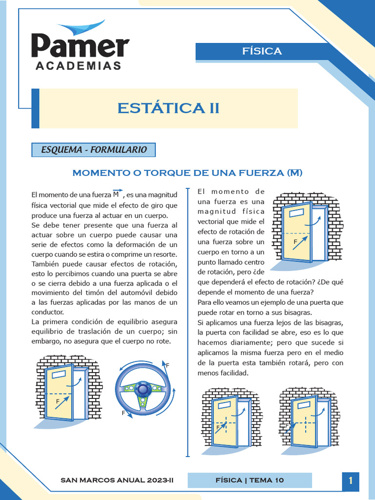 Momento de Fuerza en Estática II | PDF | Fuerza | Esfuerzo de torsión