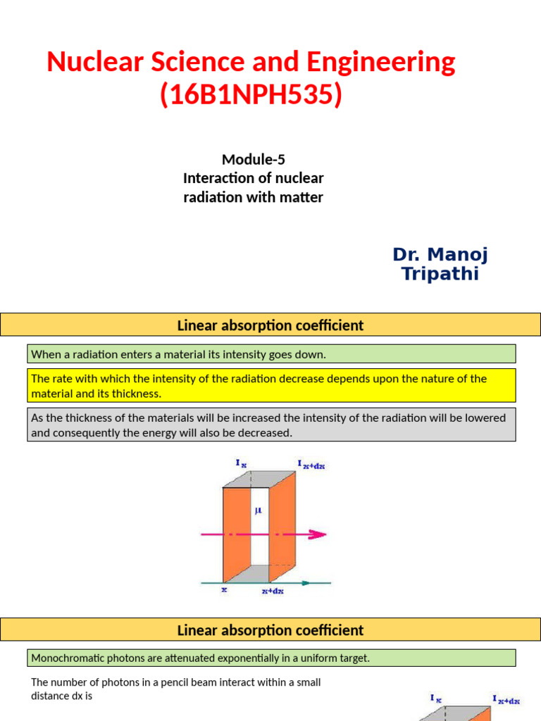 Lecture-30 Linear Absorption Coefficient | PDF | Attenuation | Electromagnetic Radiation