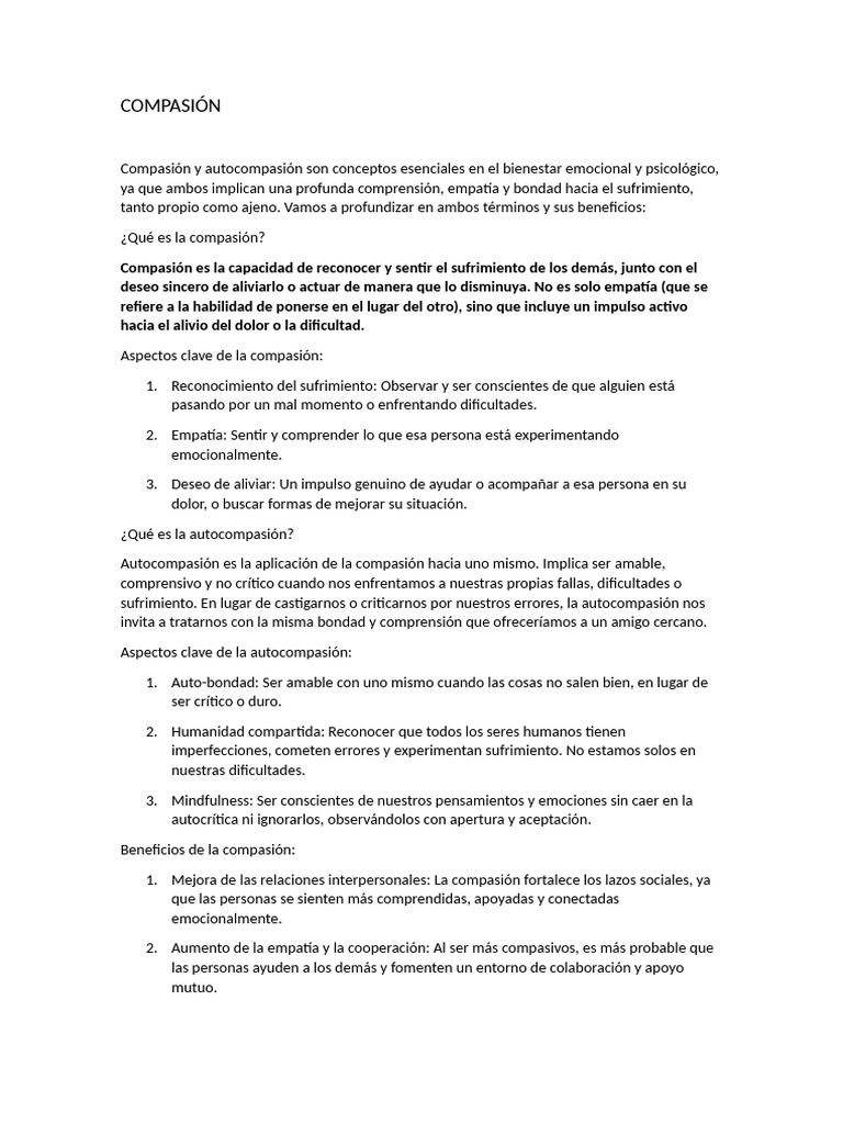 COMPASIÓN | PDF | Compasión | Sufrimiento