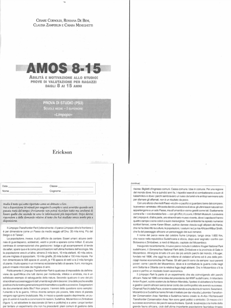 AMOS PS 1superiore Limpopo | PDF