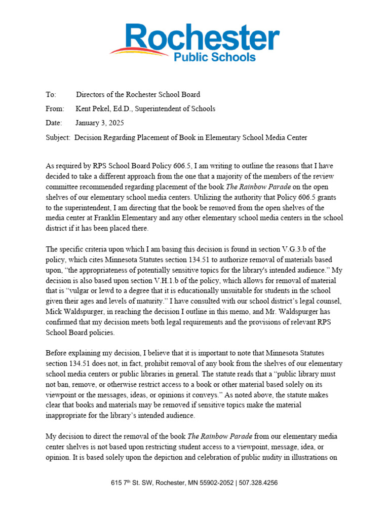 RPS Letter 1-3-25 | PDF | Libraries | Justice