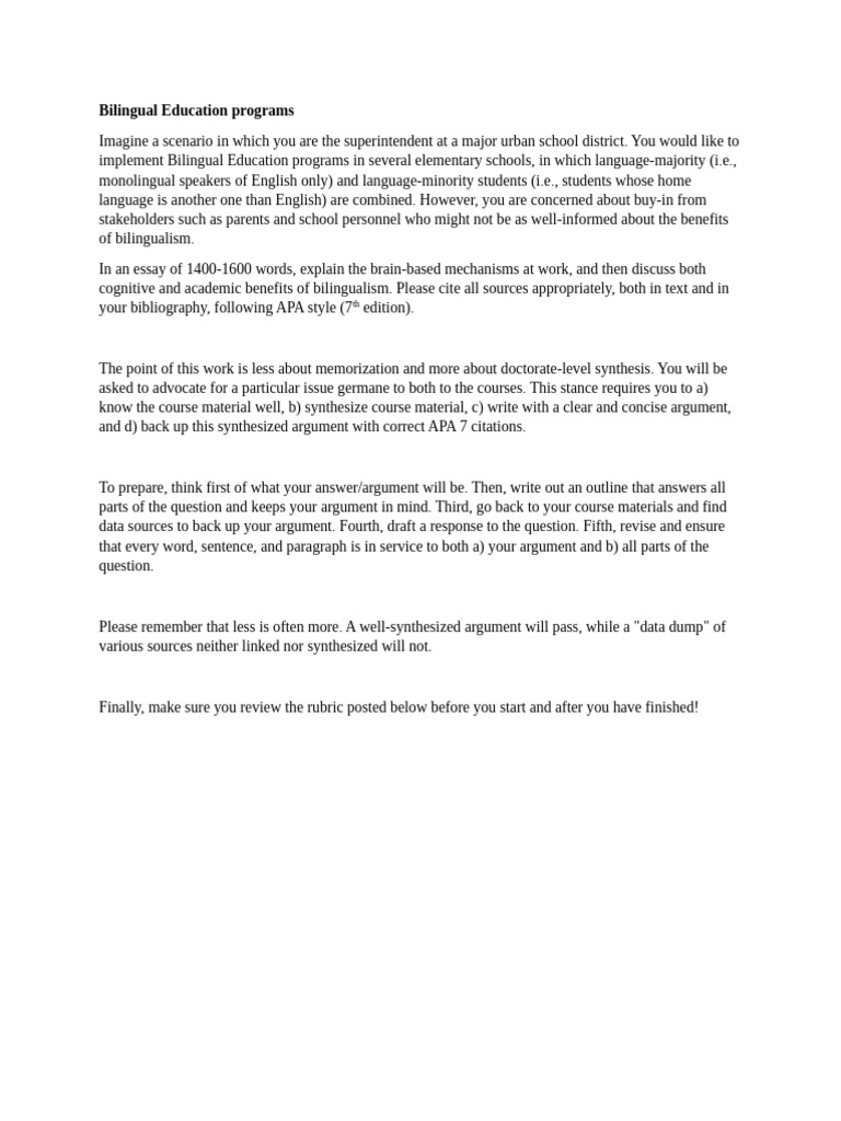 Bilingual Education Programs | PDF | Multilingualism | Apa Style