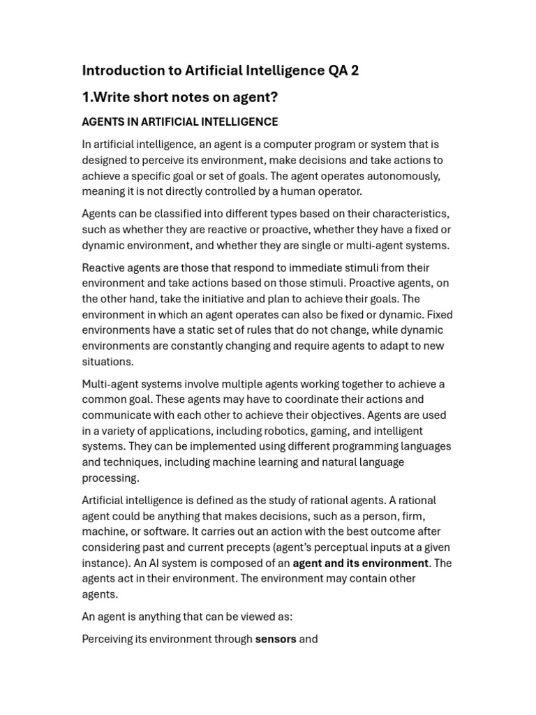 Introduction To Artificial Intelligence Qa 2 Pdf Bayesian Network Artificial Intelligence