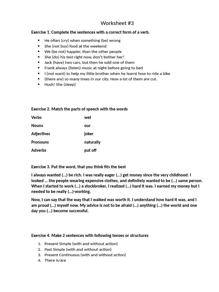Worksheet3 Elem, Pre | PDF