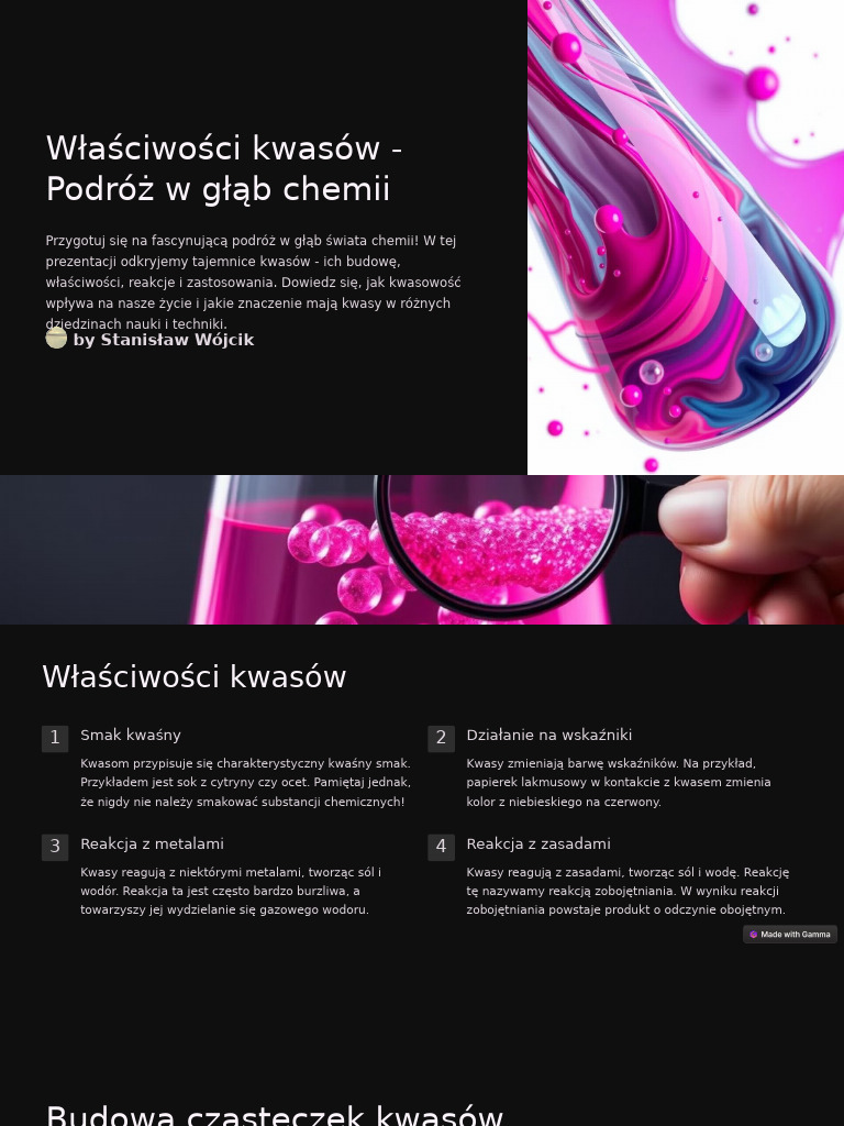 Wlasciwosci Kwasow Podroz W Glab Chemii | PDF