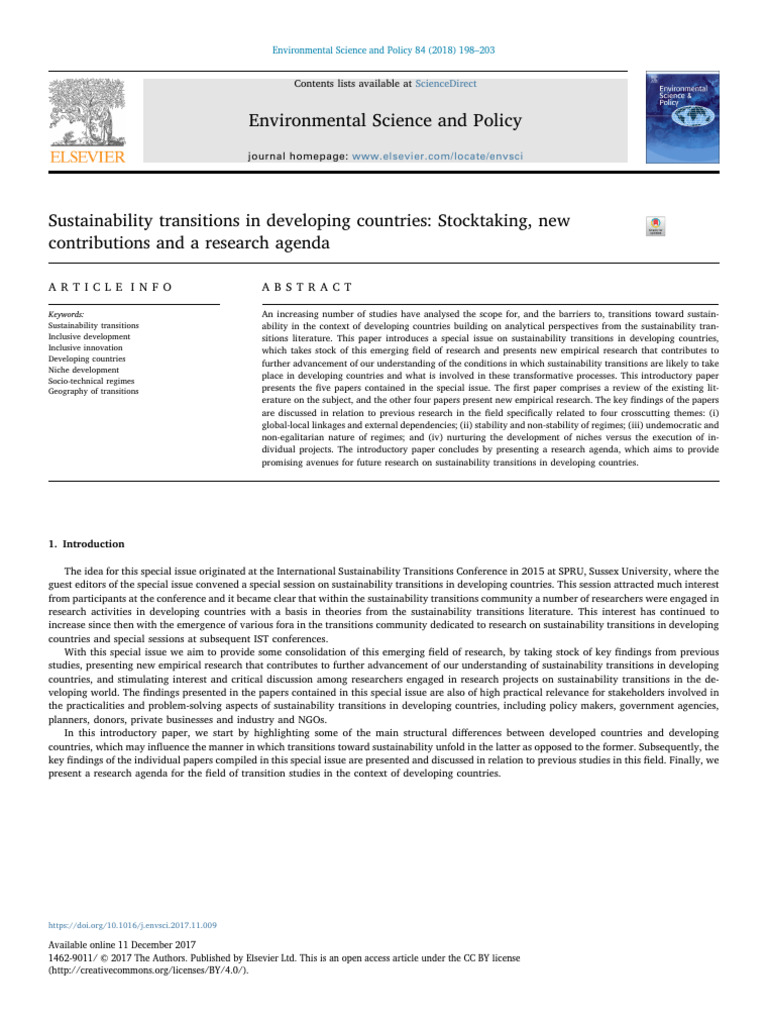 ISPA Sustainability Transitions in Developing Countries | PDF | Sustainability | Developing Country