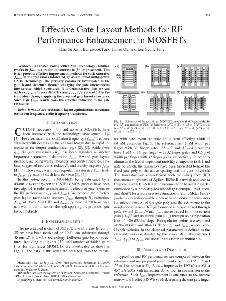 Effective Gate Layout Methods For RF | PDF | Field Effect Transistor ...