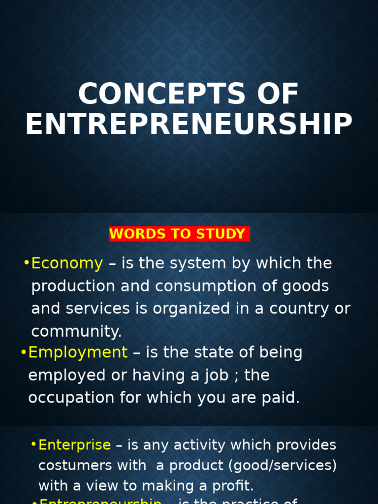 Concepts of Entrepreneurship Q1 WK 1 2 2 | PDF