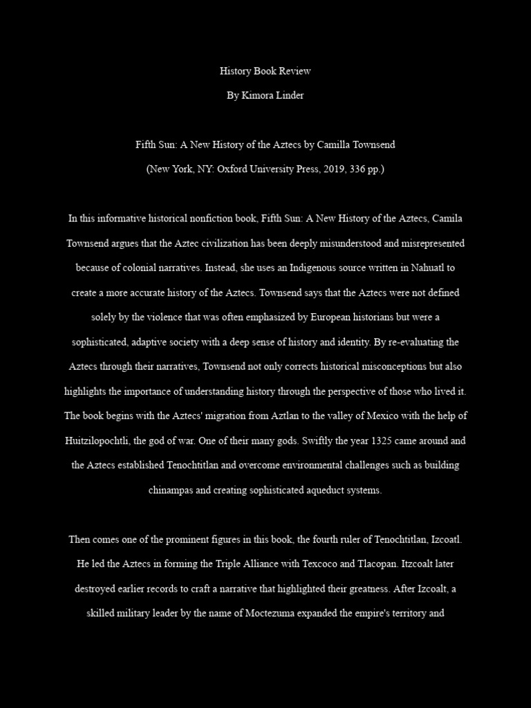 History Book Review (2) | PDF | Aztec | Mesoamerica