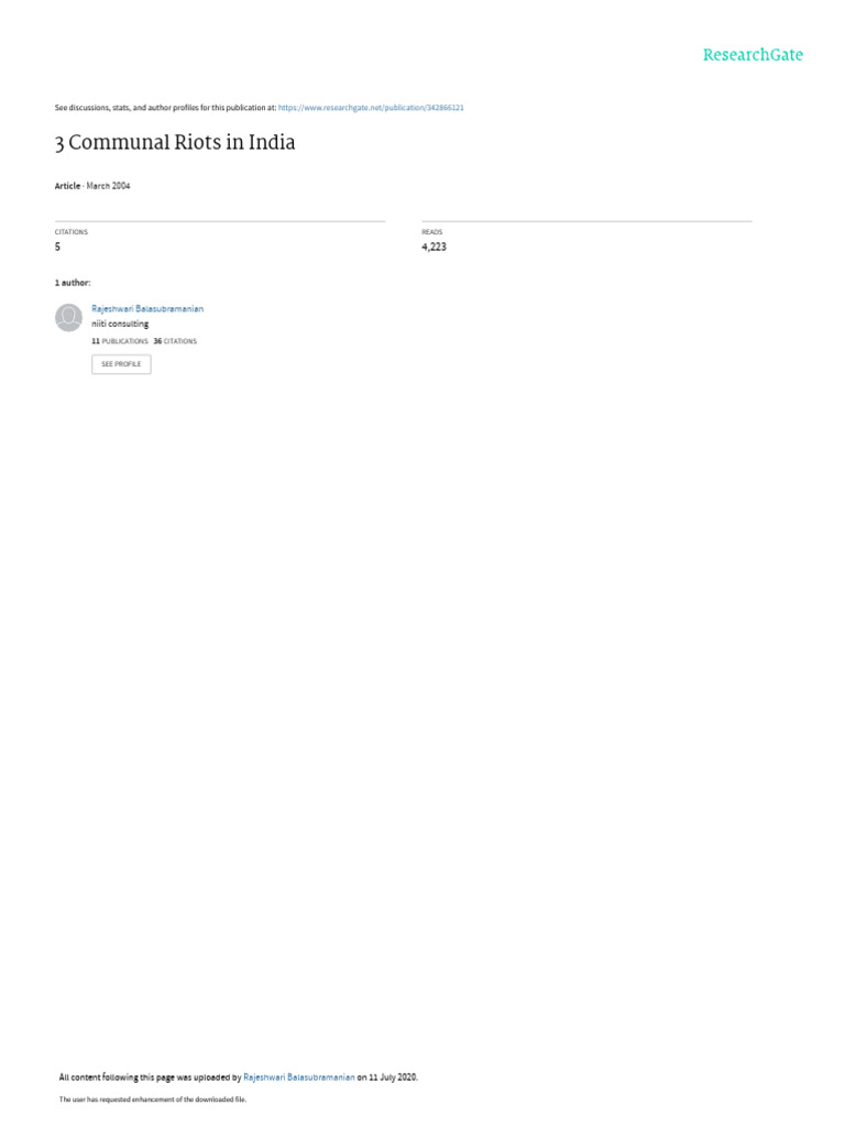 3 Communal Riots in India | PDF | Religious Violence | Bharatiya Janata ...