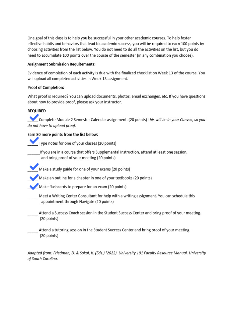 Academic Success Strategies Assignment | PDF