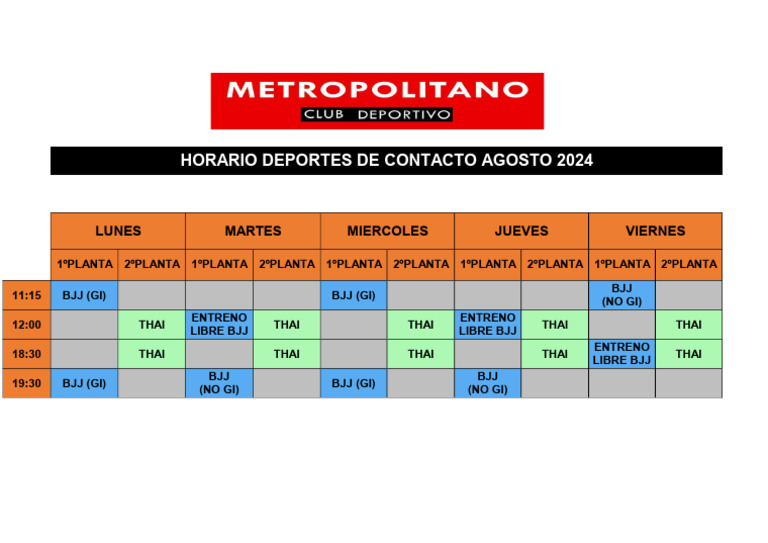 Horario Contacto Agosto24 | PDF