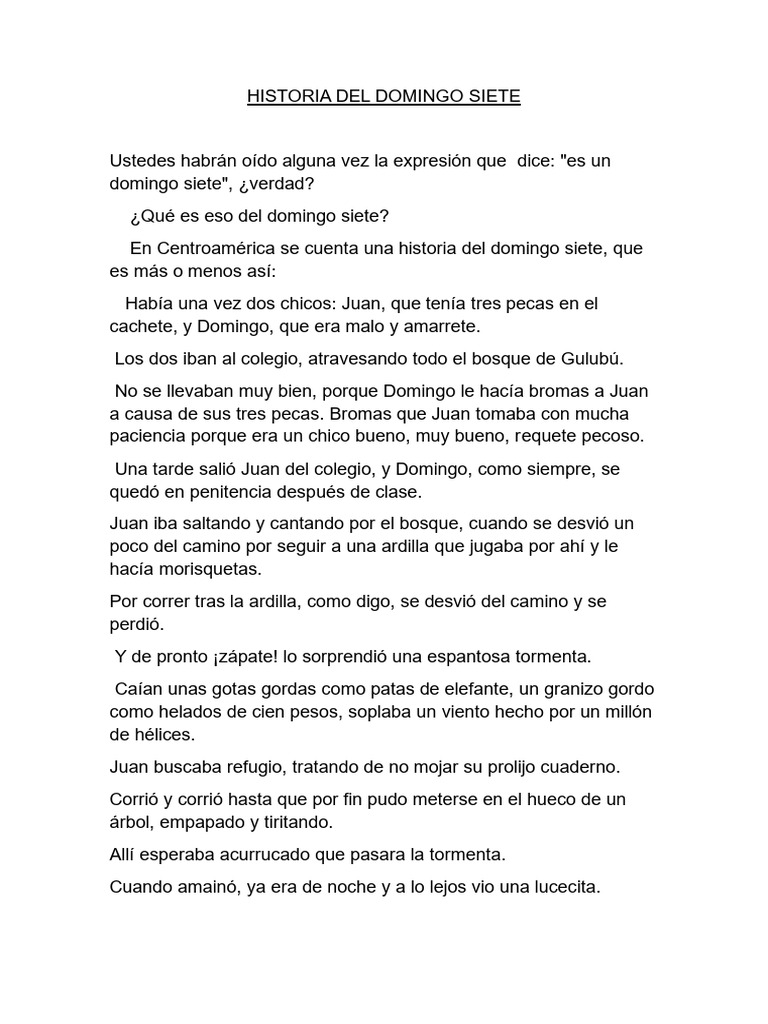 La leyenda del domingo siete en Gulubú | PDF