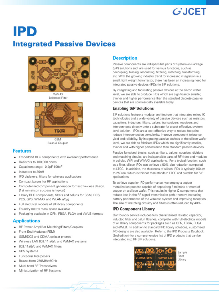Integrated Passive Component | PDF | Electrical Engineering | Electronics