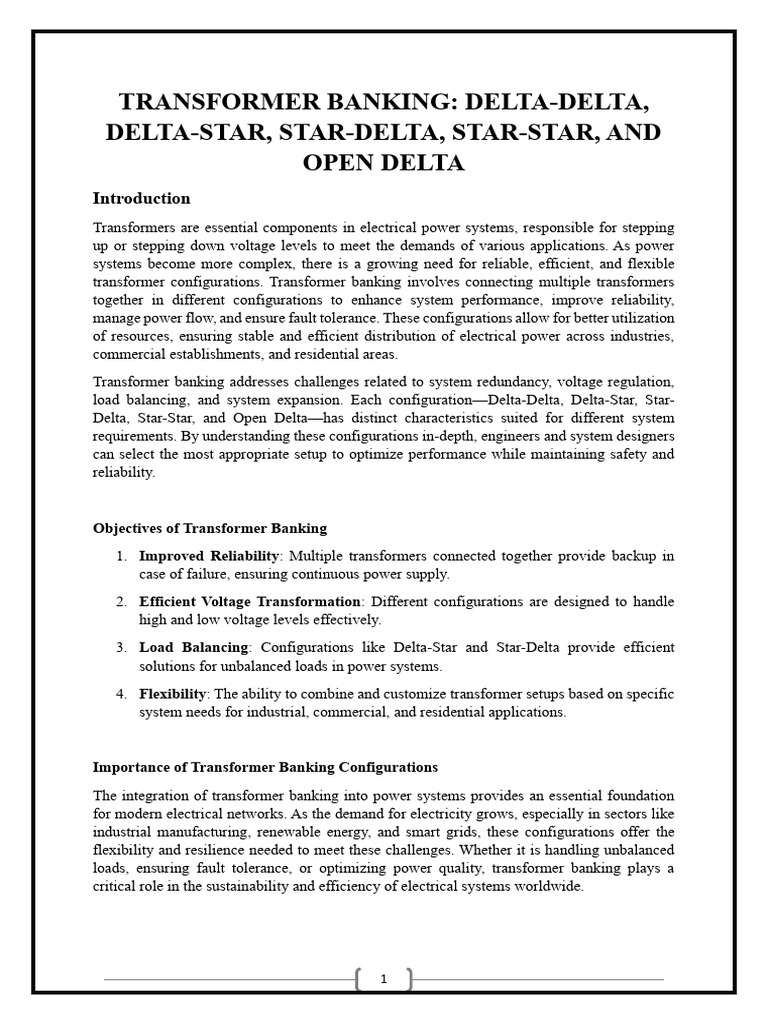 TRANSFORMER BANKING | PDF | Transformer | Reliability Engineering