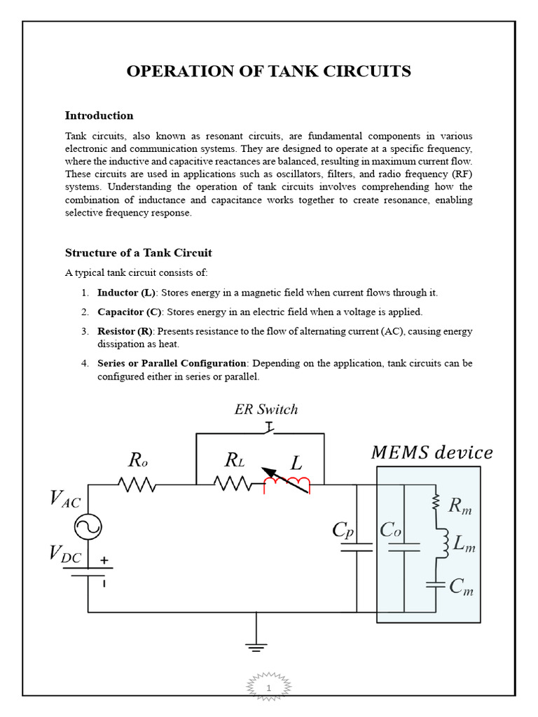 Operation of Tank Circuits | PDF | Capacitor | Electrical Network