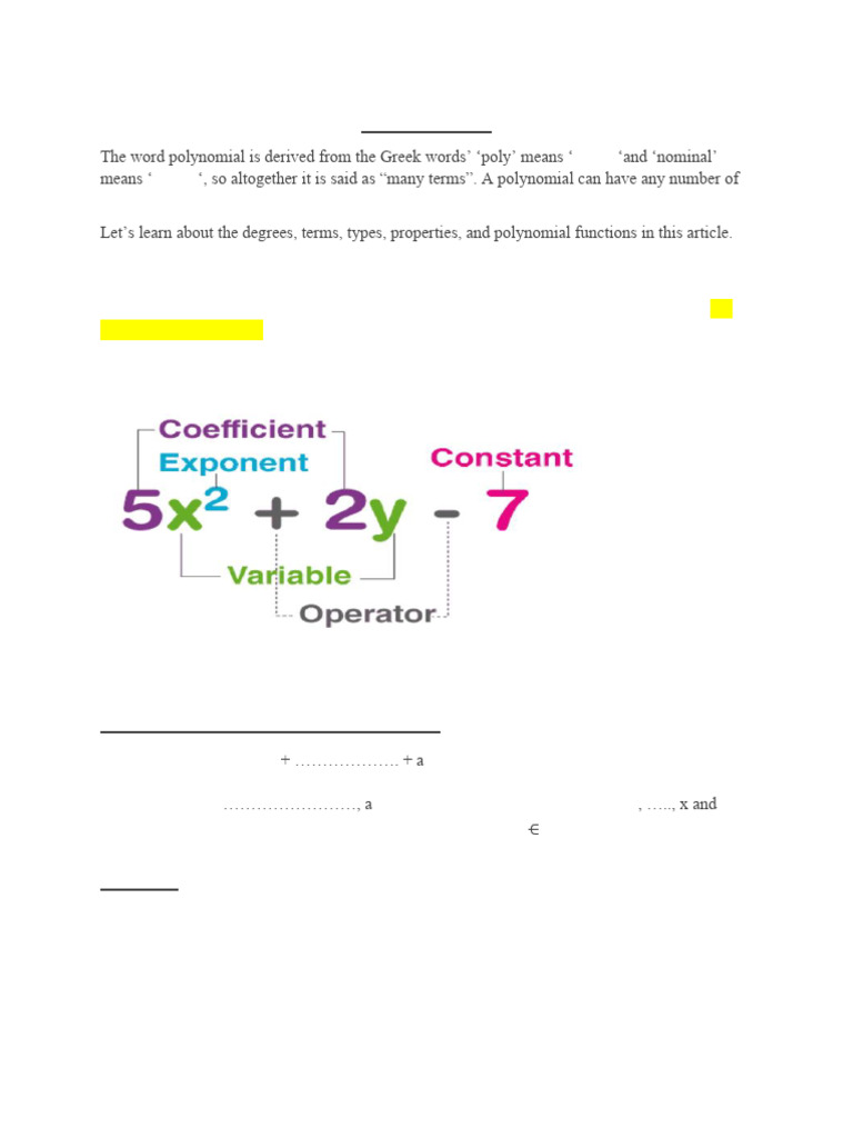 Polynomials (2) | PDF
