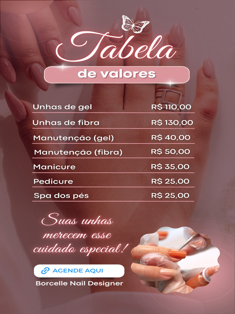 Tabela de valores nail designer moderno rose instagram story.pdf | PDF