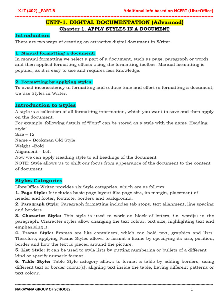 X-IT - Additional Info Baced On NCERT (Units 1&2) | PDF | Graphical ...