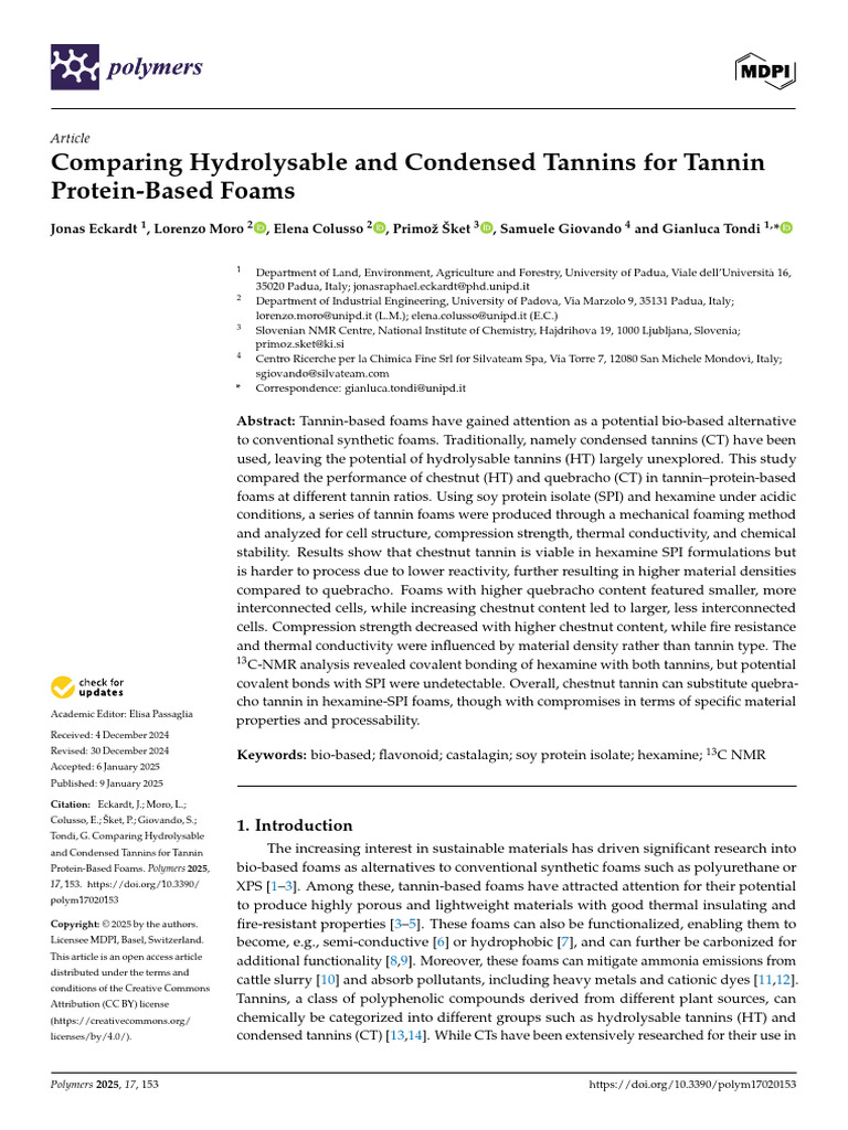 polymers-17-00153 | PDF | Cross Link | Foam