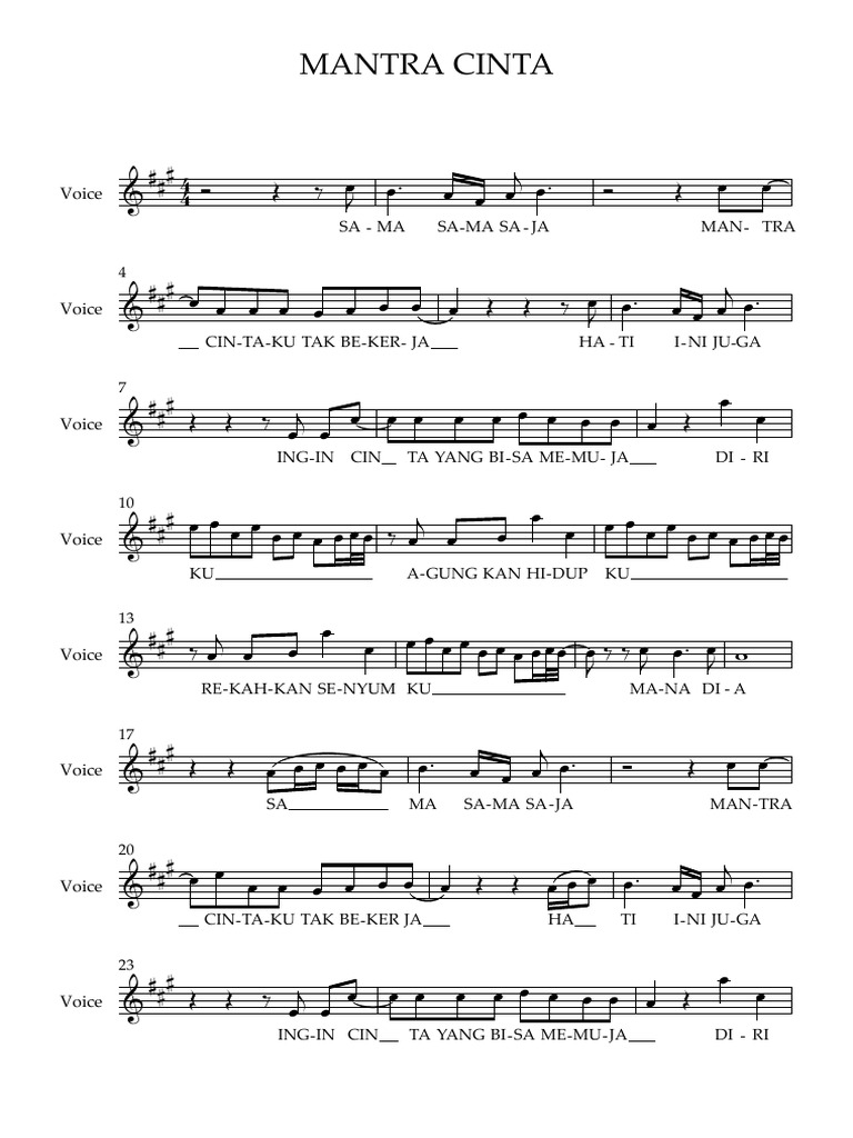 Mantra Cinta (Syahdan) - Full Score | PDF