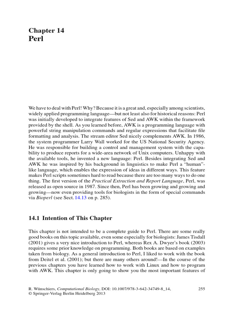 Wünschiers2013 Chapter Perl | PDF | Regular Expression | Control Flow