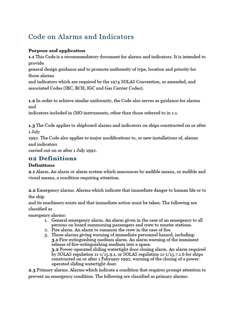 Unit 2 - Code On Alarms and Indicators | PDF | Frequency | Power Supply