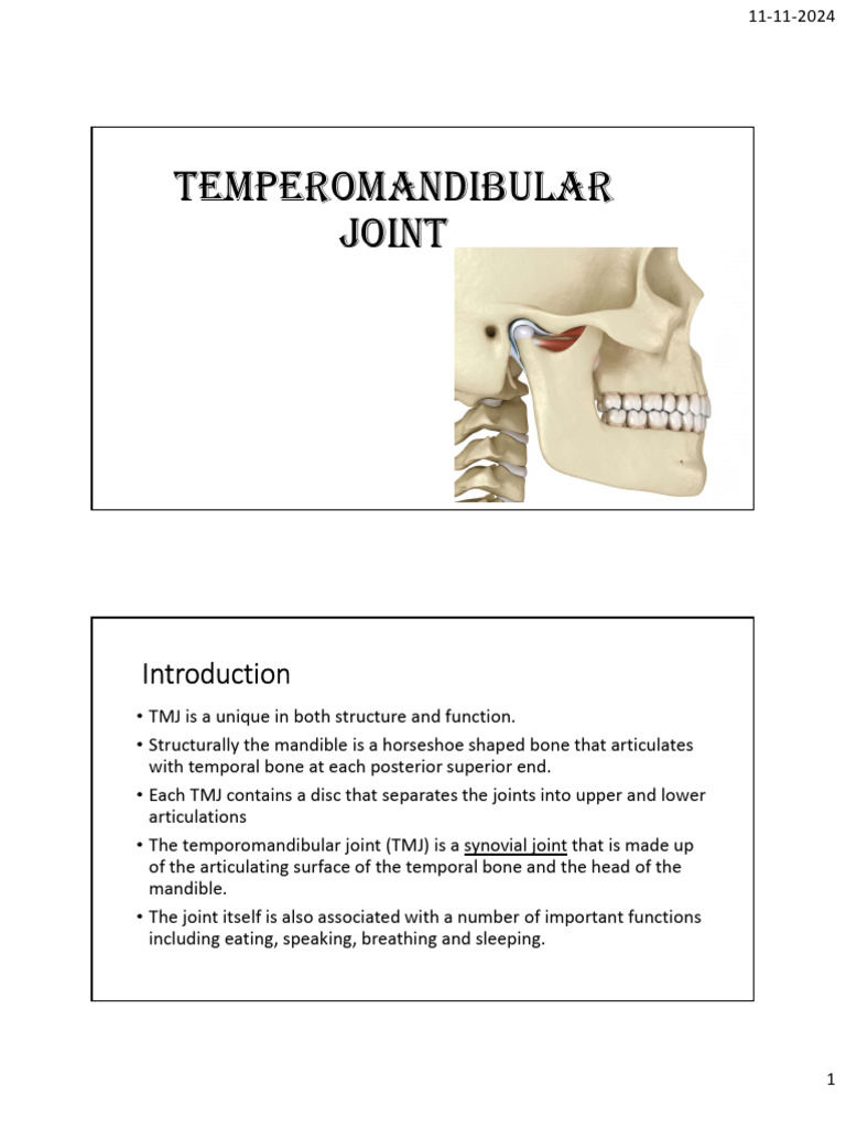TMJ Student Notes Modified | PDF | Musculoskeletal System | Human Head ...