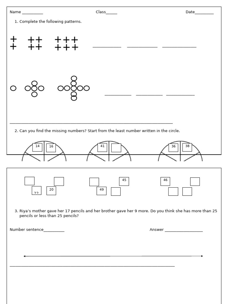 Practice Work Math - Grade 1 - 13.11.24 | PDF