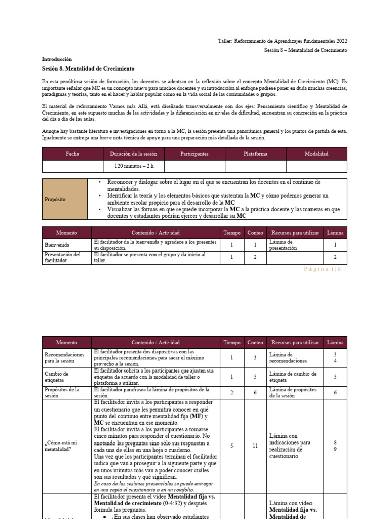 Mentalidad de Crecimiento en Docentes | PDF | Enseñando | Aprendizaje