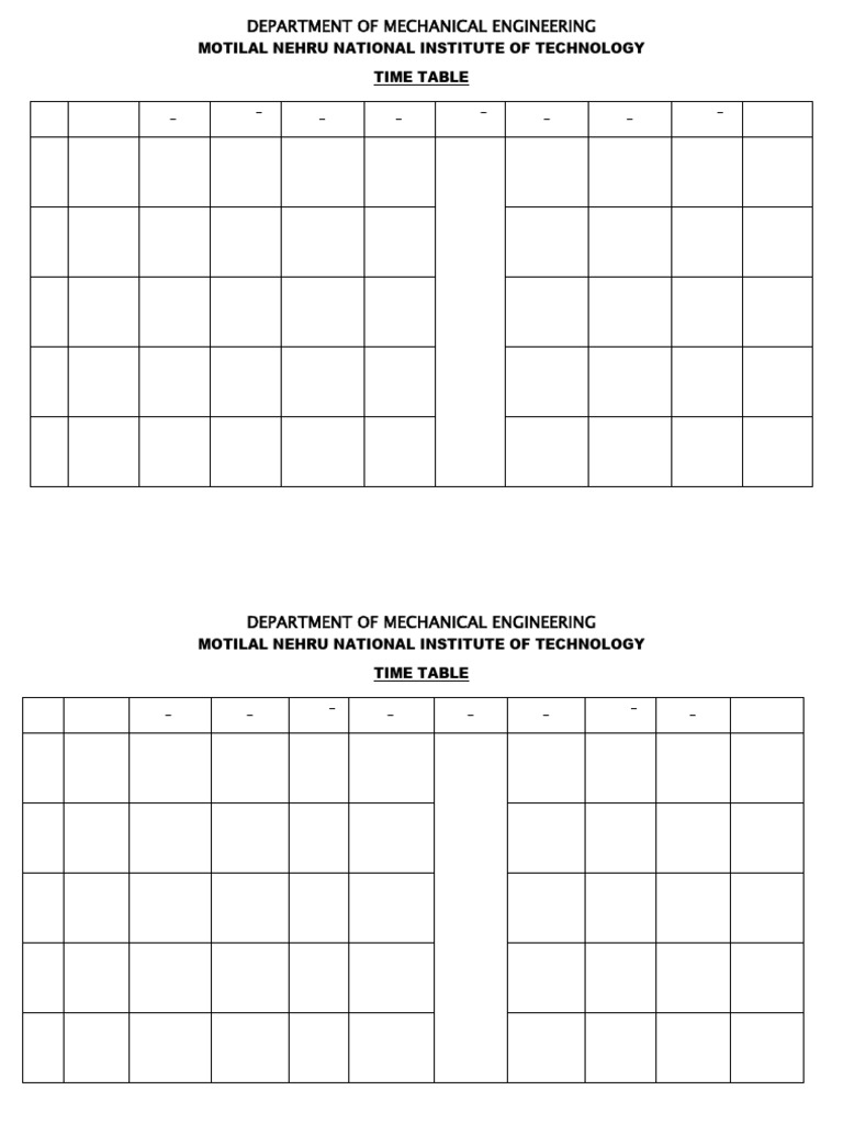 Mechanical Engineering Timetable 2025 | PDF | Physical Sciences ...