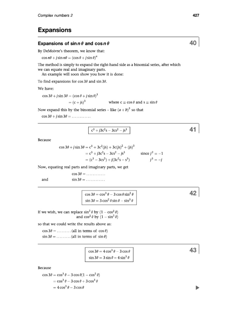 Expansion of Trigonometry Using Demoivre | PDF