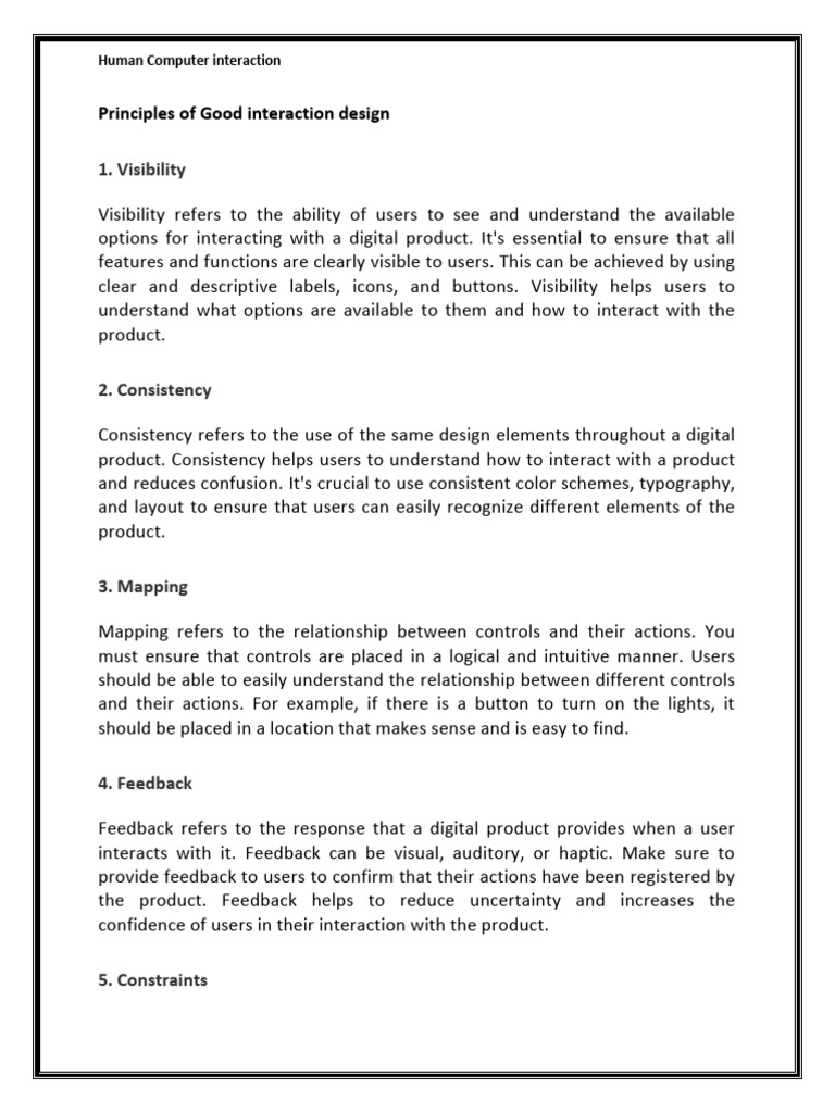 Good Interaction Design Principles | PDF | Human–Computer Interaction ...