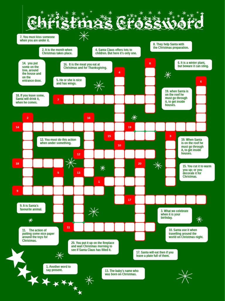 christmas-corssword-crosswords_6170 and alphabet soup - key | PDF | Santa Claus | Christmas
