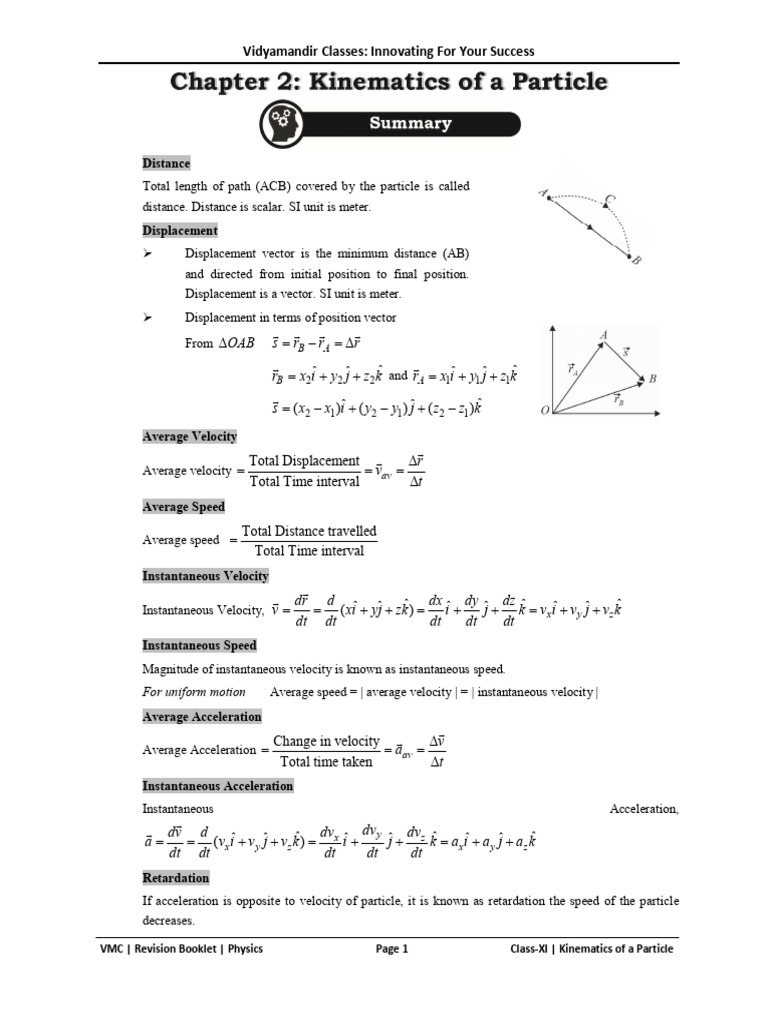 Kinematics of a Particle | PDF | Velocity | Acceleration