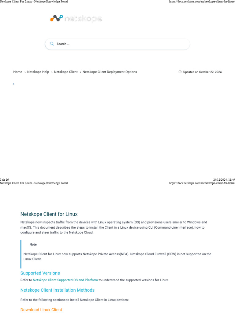 Netskope Client For Linux - Netskope Knowledge Portal | PDF | Command ...