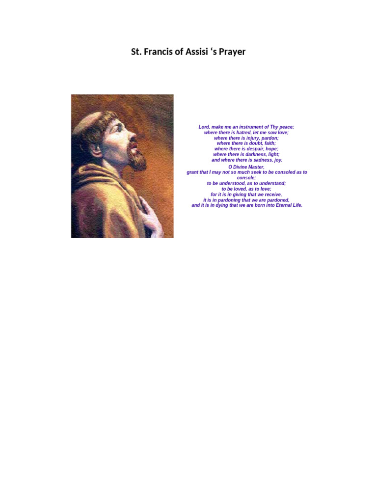 Prayer of St. Francis of Assisi | PDF